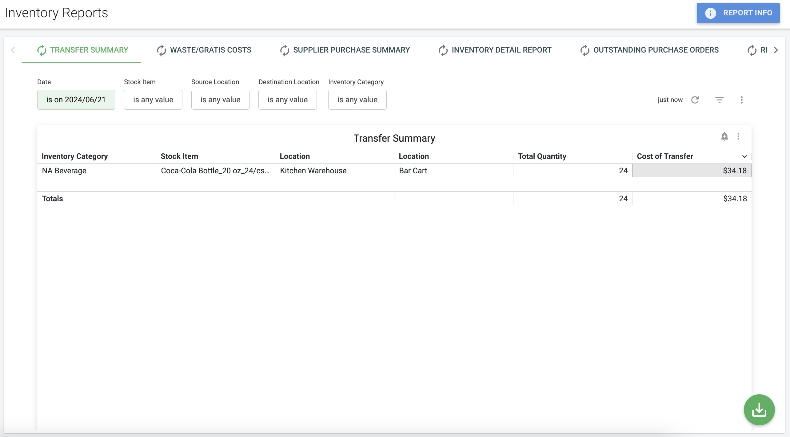 Inventory Reports – Clover Sport Help Center