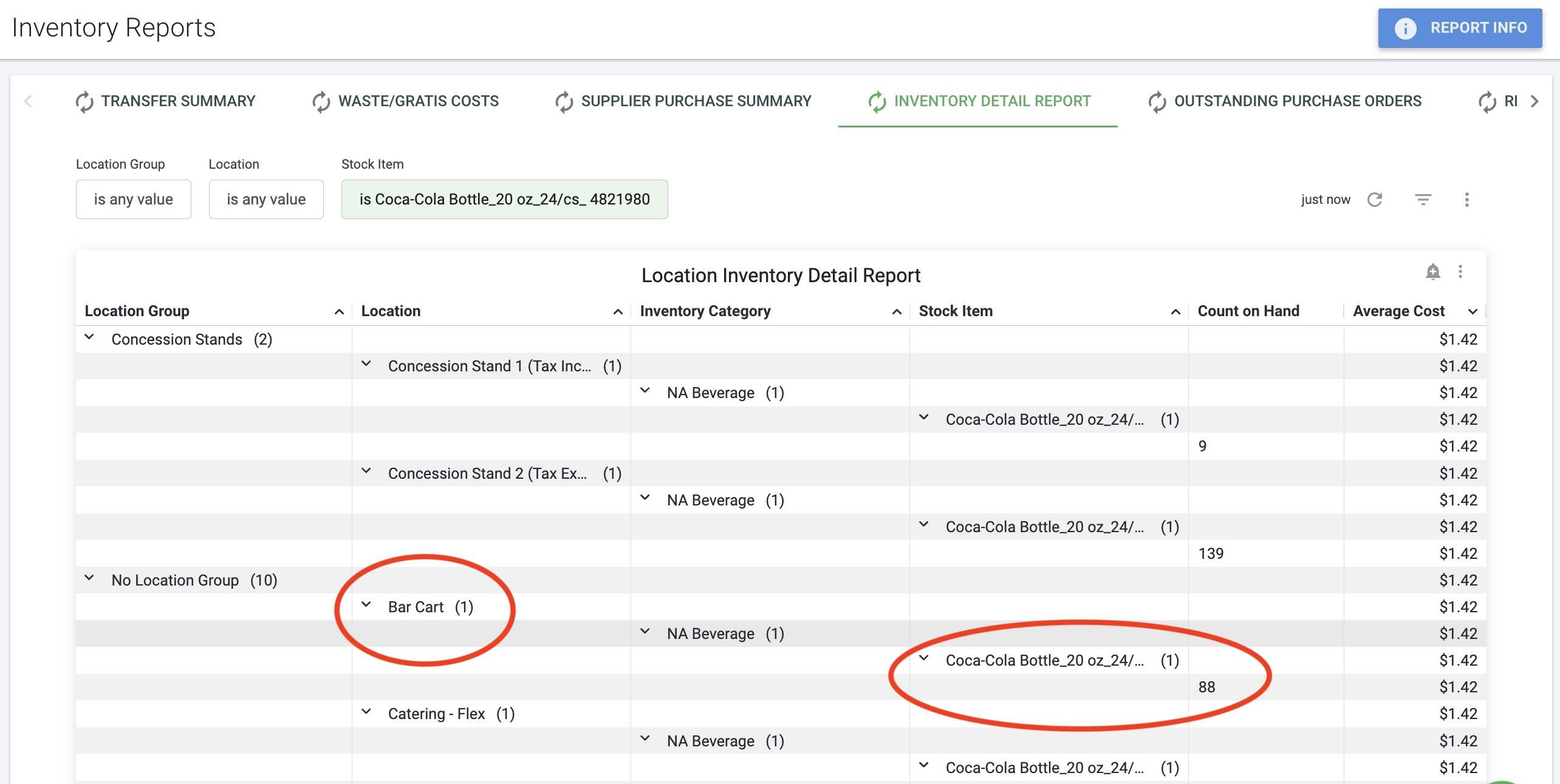 Inventory Reports – Clover Sport Help Center