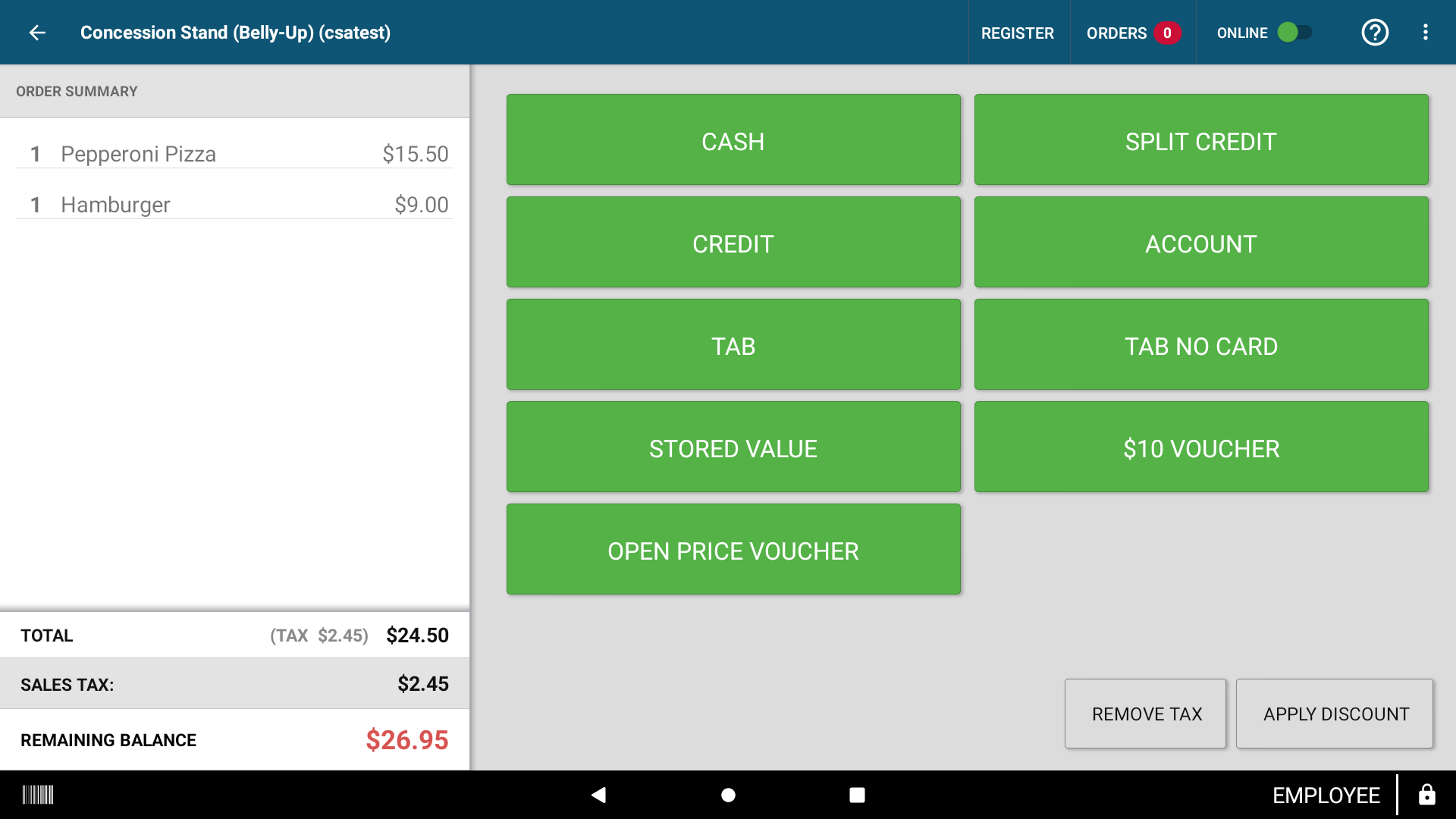 Tender Screen Overview – Clover Sport Help Center